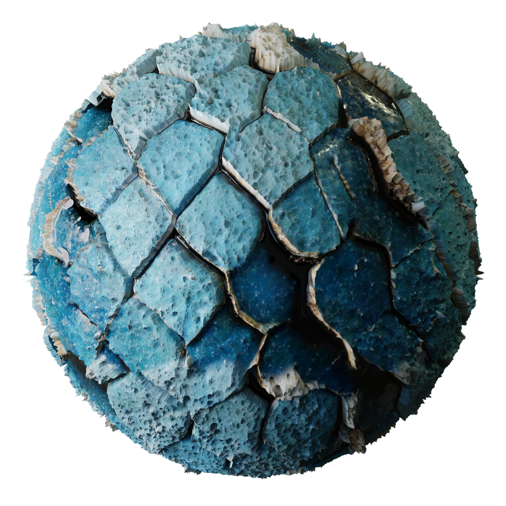 Blue Ceramic Scales | FREE ceramic materials | BlenderKit