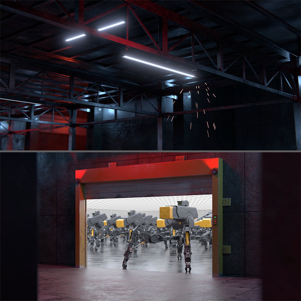 Robot in parking | Sci-fi scenes | BlenderKit
