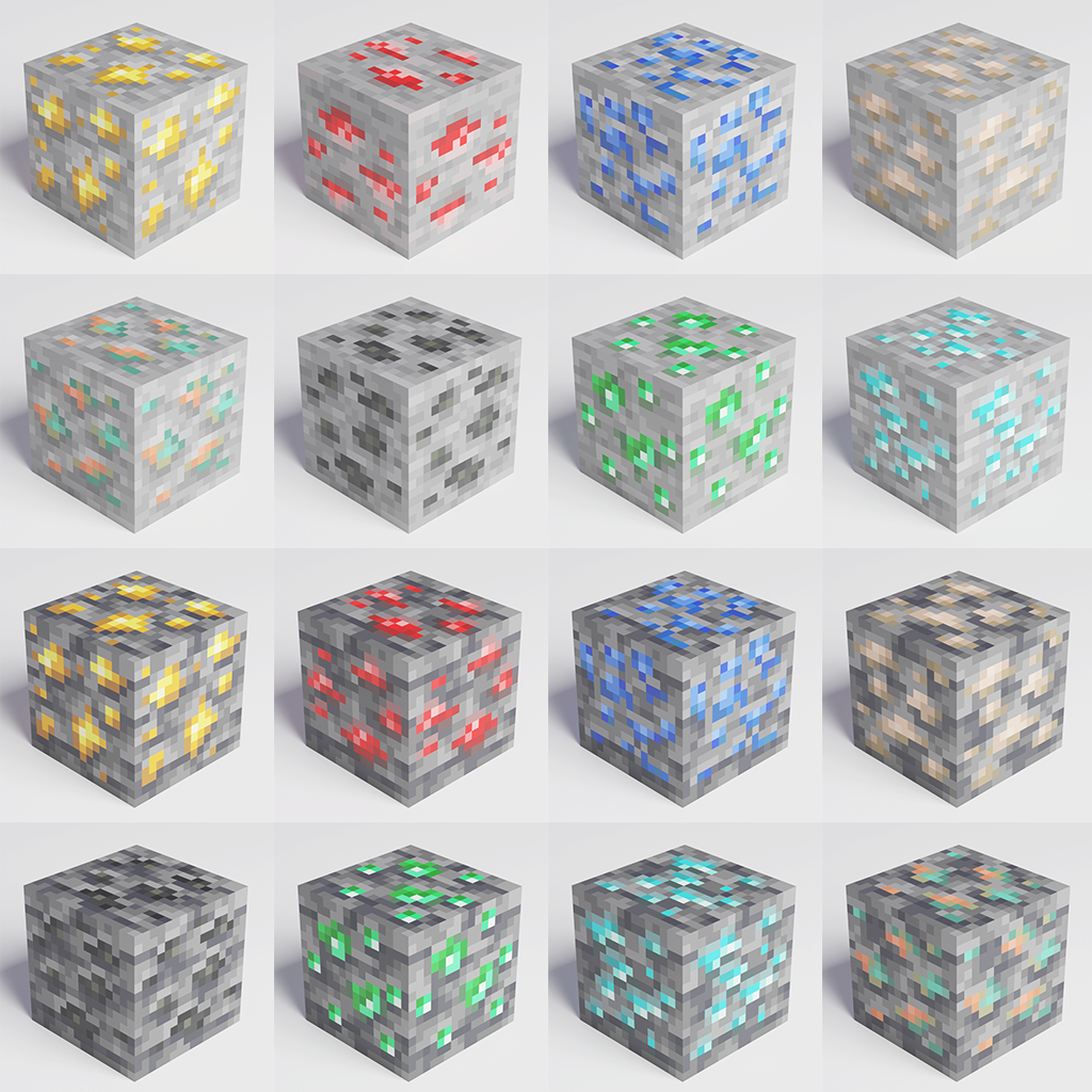 BlenderKit | Download the Minecraft Ore Blocks model