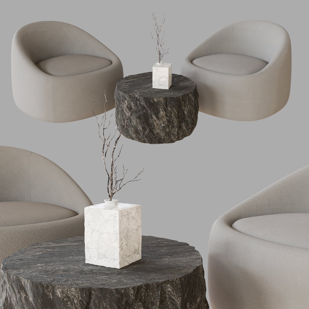 BlenderKit | Download the FREE Sofa set model