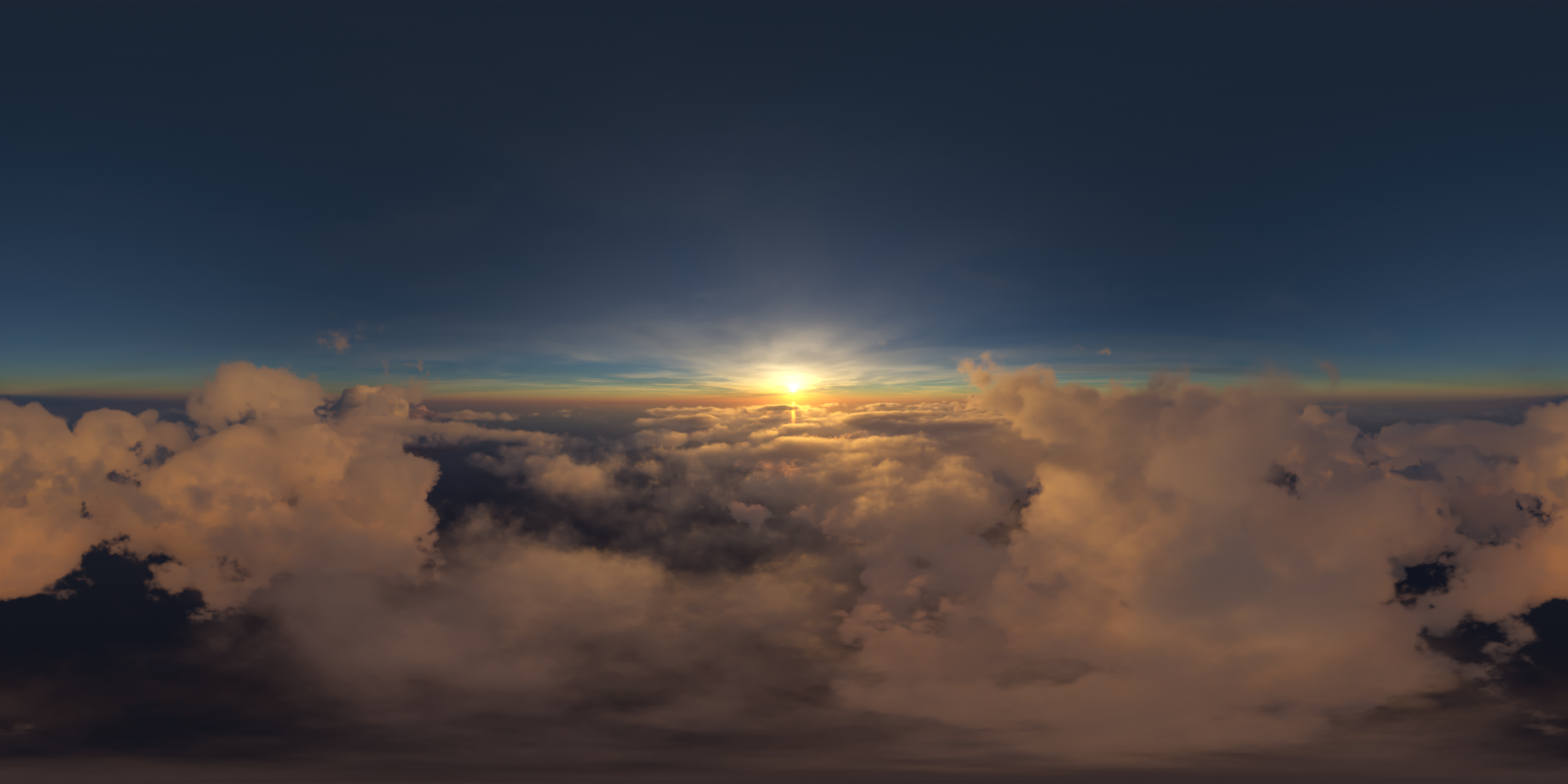 Aerial above Clouds Sunset | Landscapes HDRis | BlenderKit