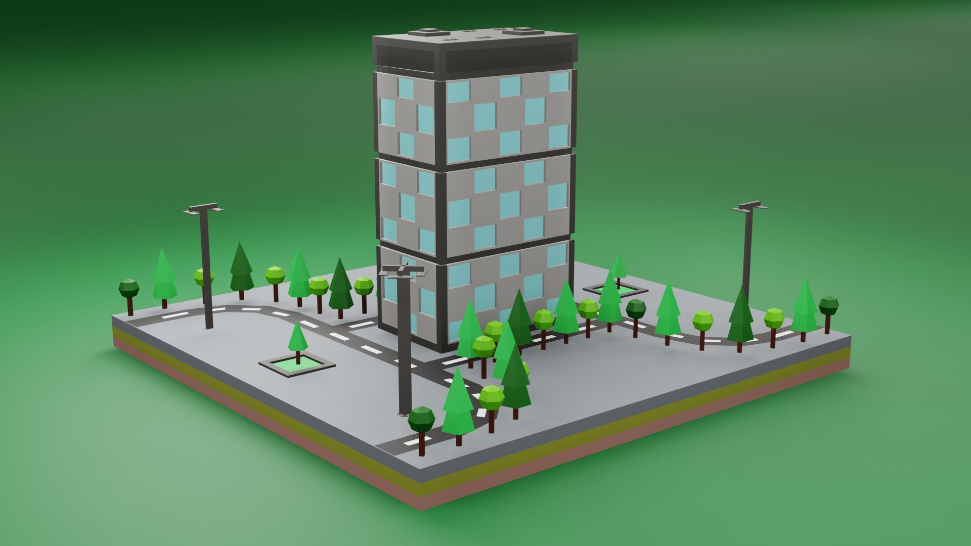 Commercial building Low poly04 | FREE Commercial Buildings models ...