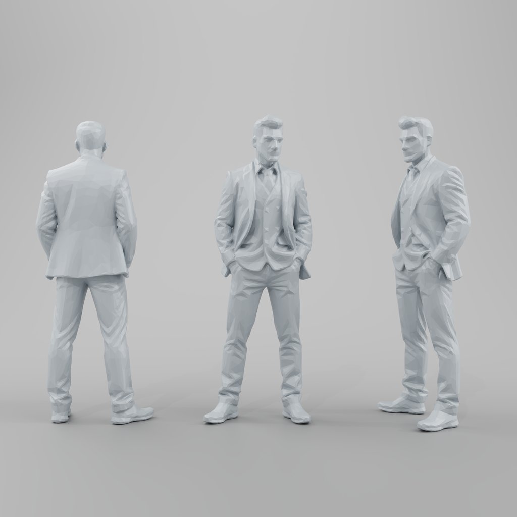 BlenderKit | Download the FREE Businessman Posed Low Poly 3D Character ...
