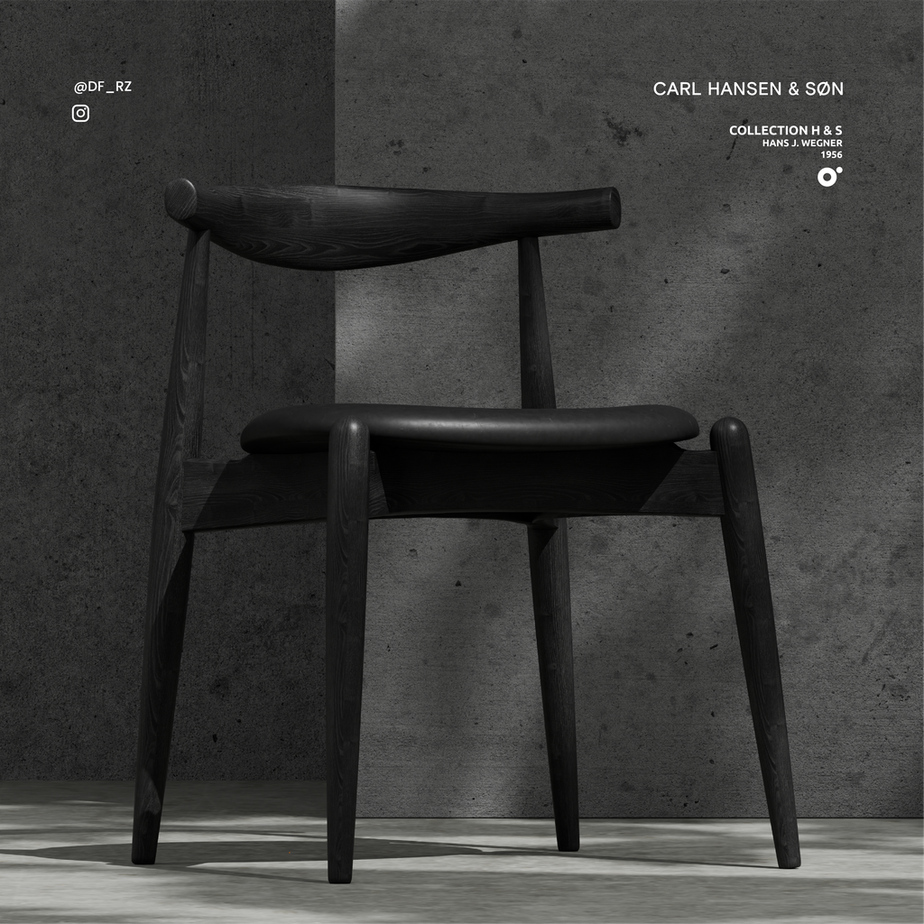 CH20 Elbow Chairby Hans J. Wegner Black | Sitting Chairs 3D Models ...
