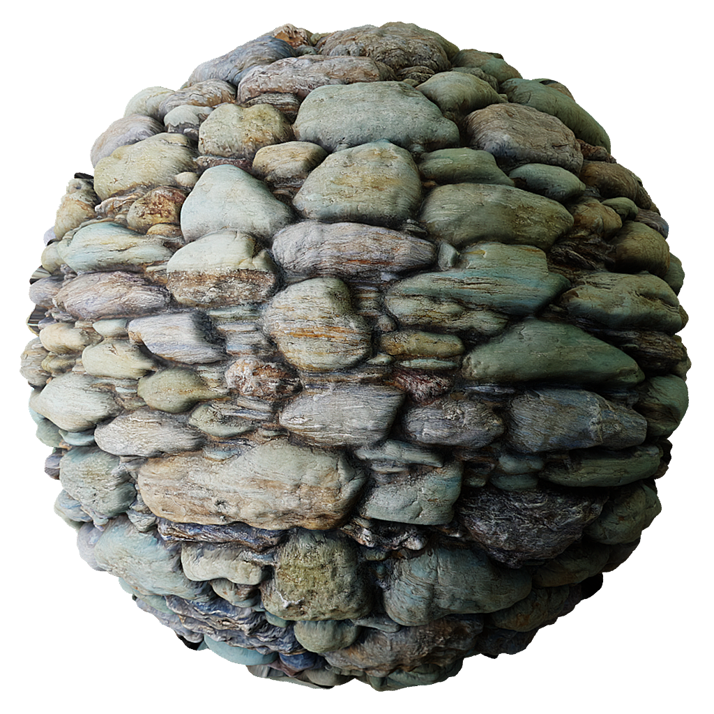 Stone Cobble Wall Coloured | FREE rock materials | BlenderKit