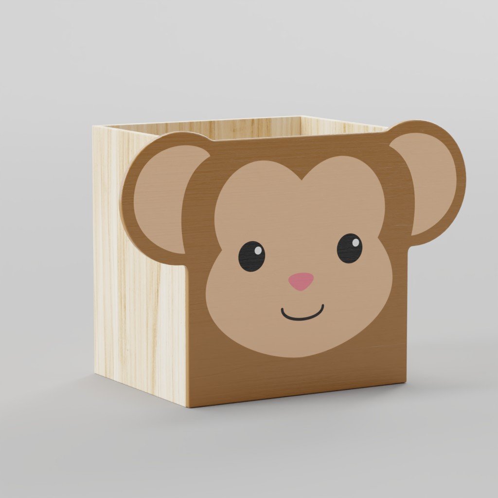 Animalbox - Monkey Storage Box | Kids Furniture models | BlenderKit