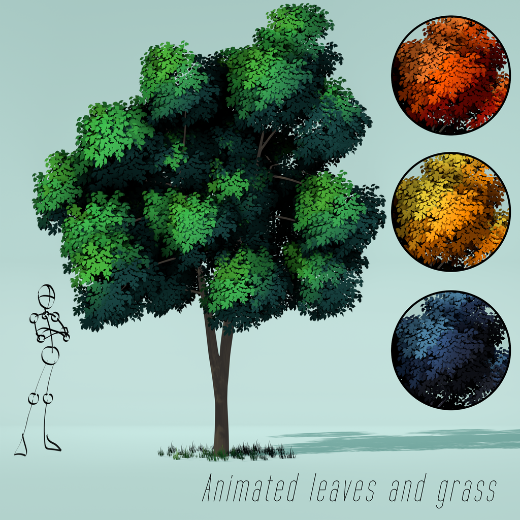 Cartoon style bushy tree | Trees models | BlenderKit
