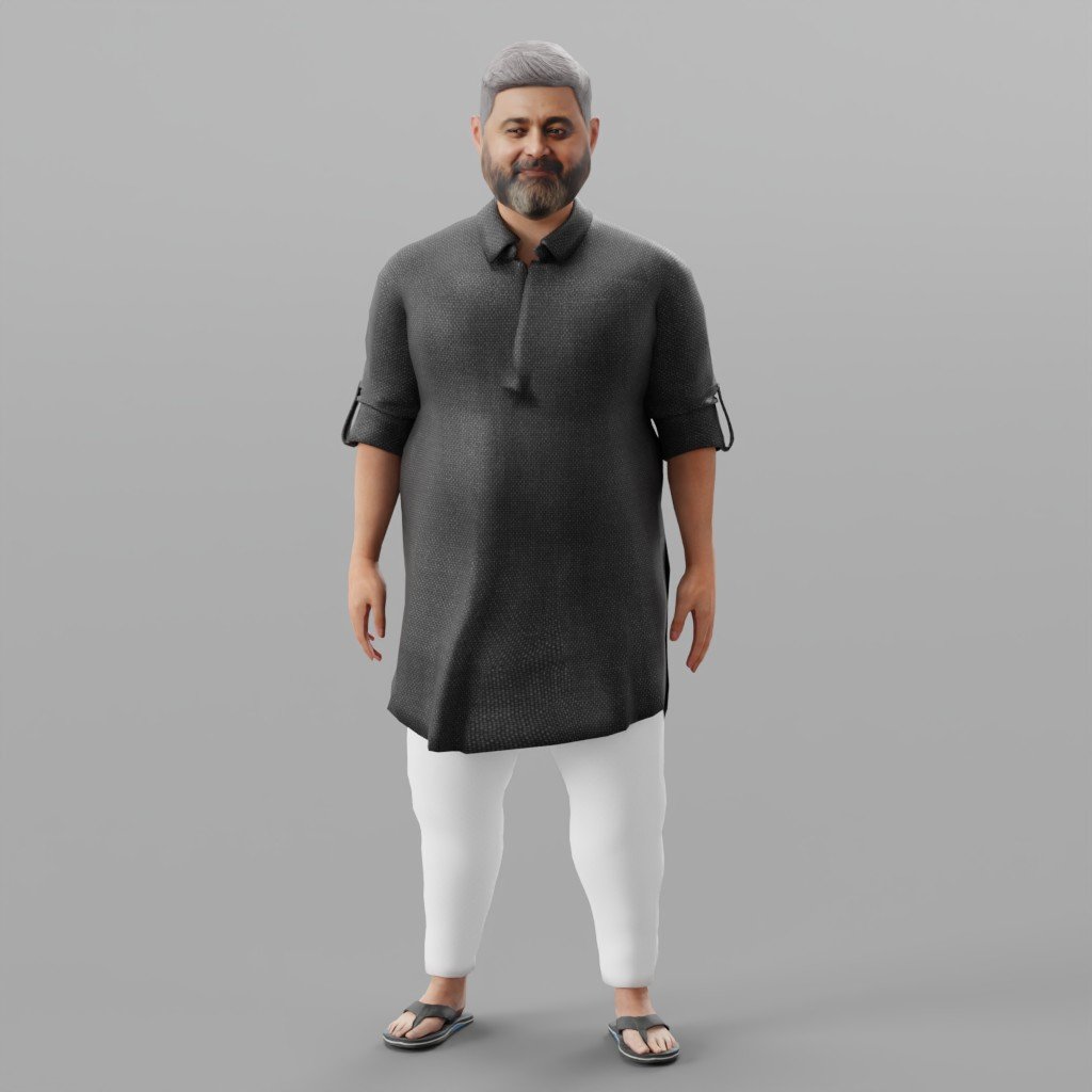 Animated Pakistani Man in Kurta | Men models | BlenderKit