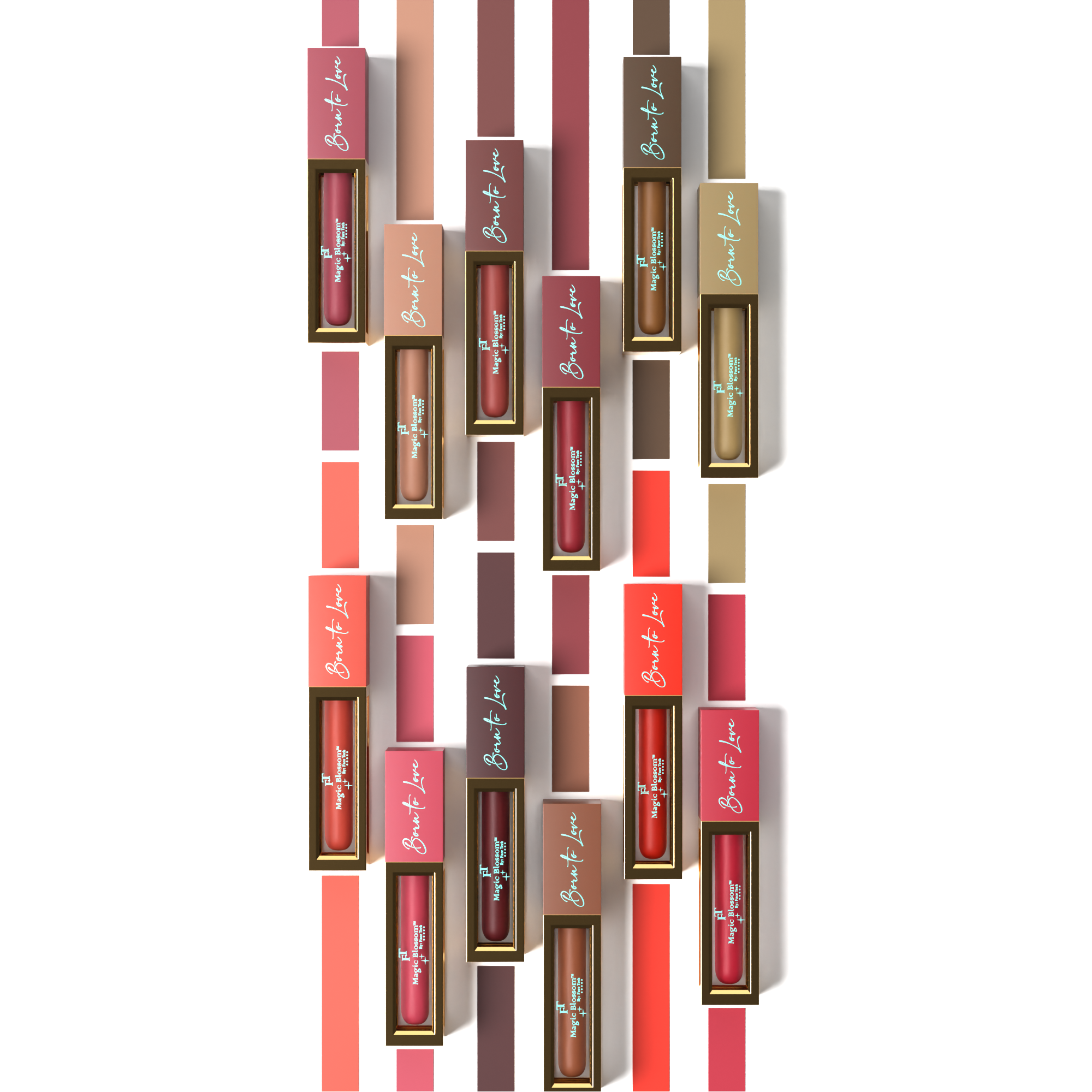 Liquid lipstick colour strips animation | Mockup scenes | BlenderKit