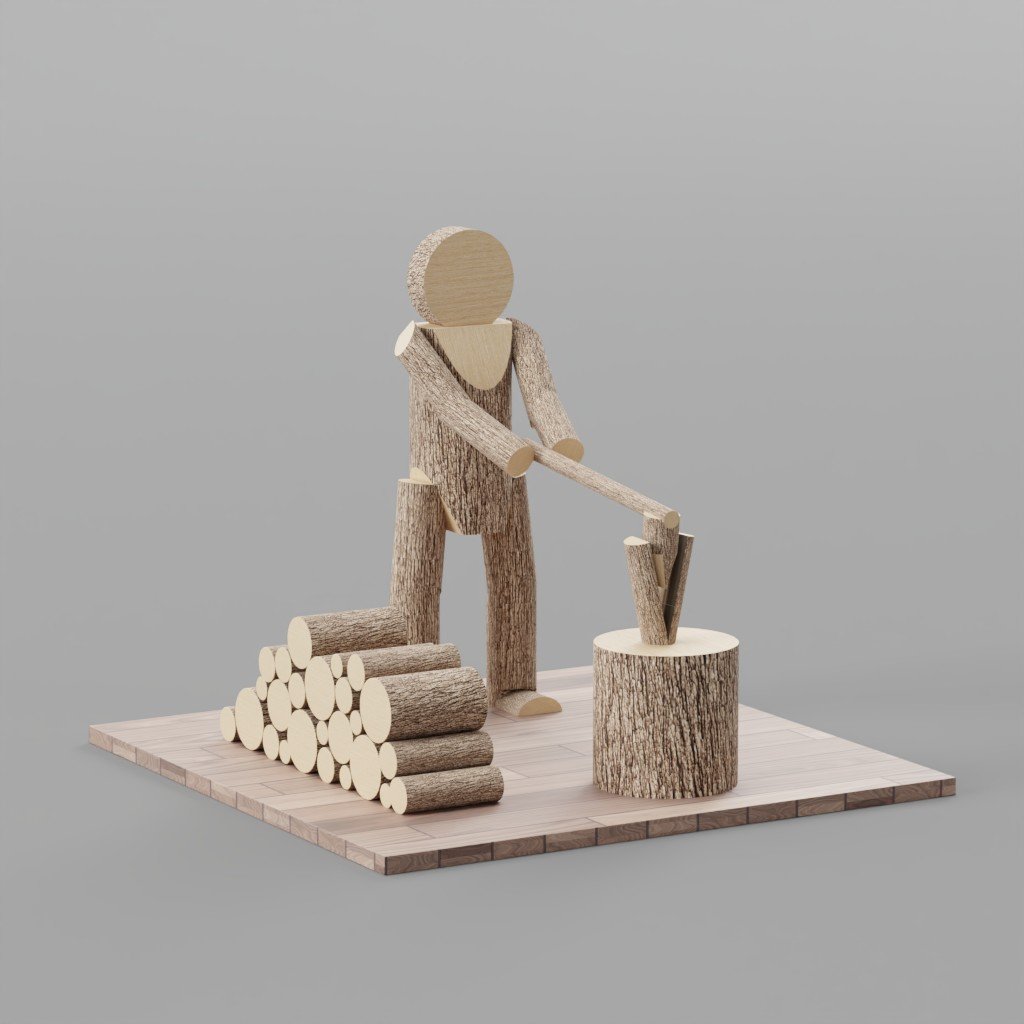 Stickman Lumberjack | FREE Miscellaneous models | BlenderKit
