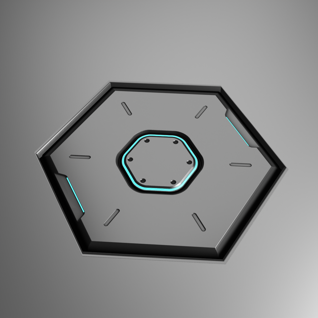 Scifi Decal 048 Hexagon Light | Miscellaneous models | BlenderKit