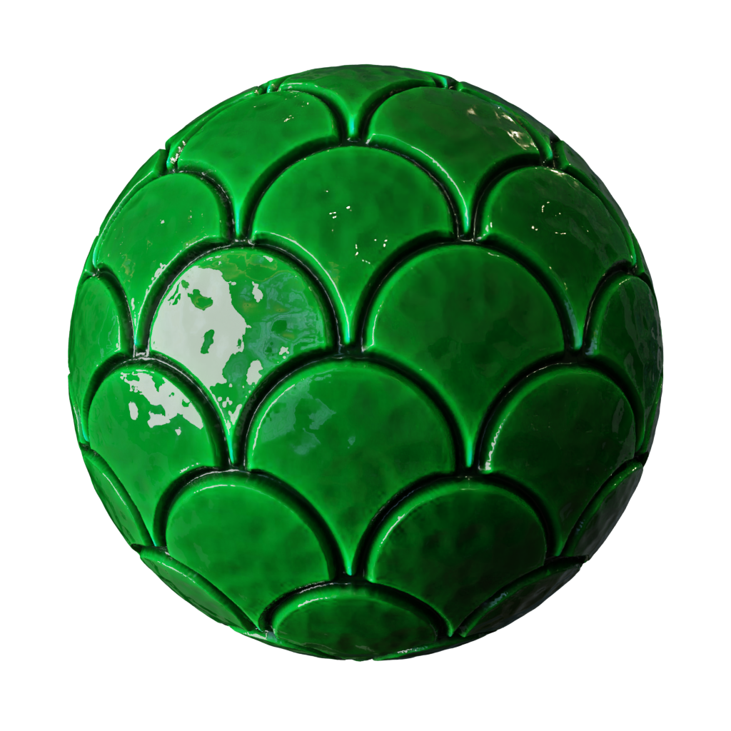 Tiles (Green, Fish Tiles) | FREE tiles materials | BlenderKit
