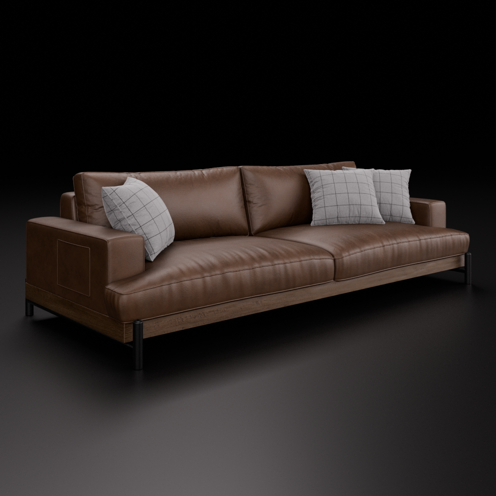 Sofa Top Grain Leather | Sofas models | BlenderKit