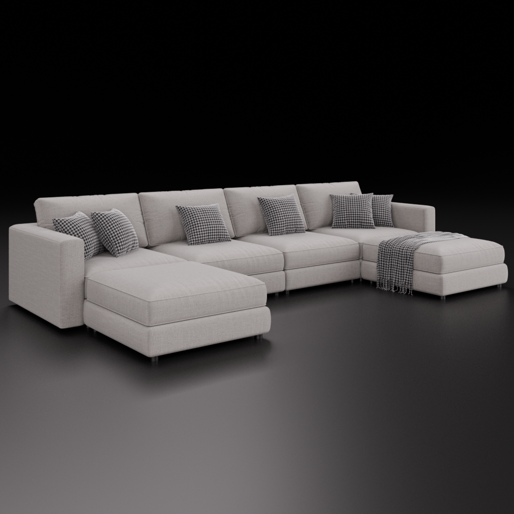 Sofa Sectional Set By Modway | Sofas models | BlenderKit