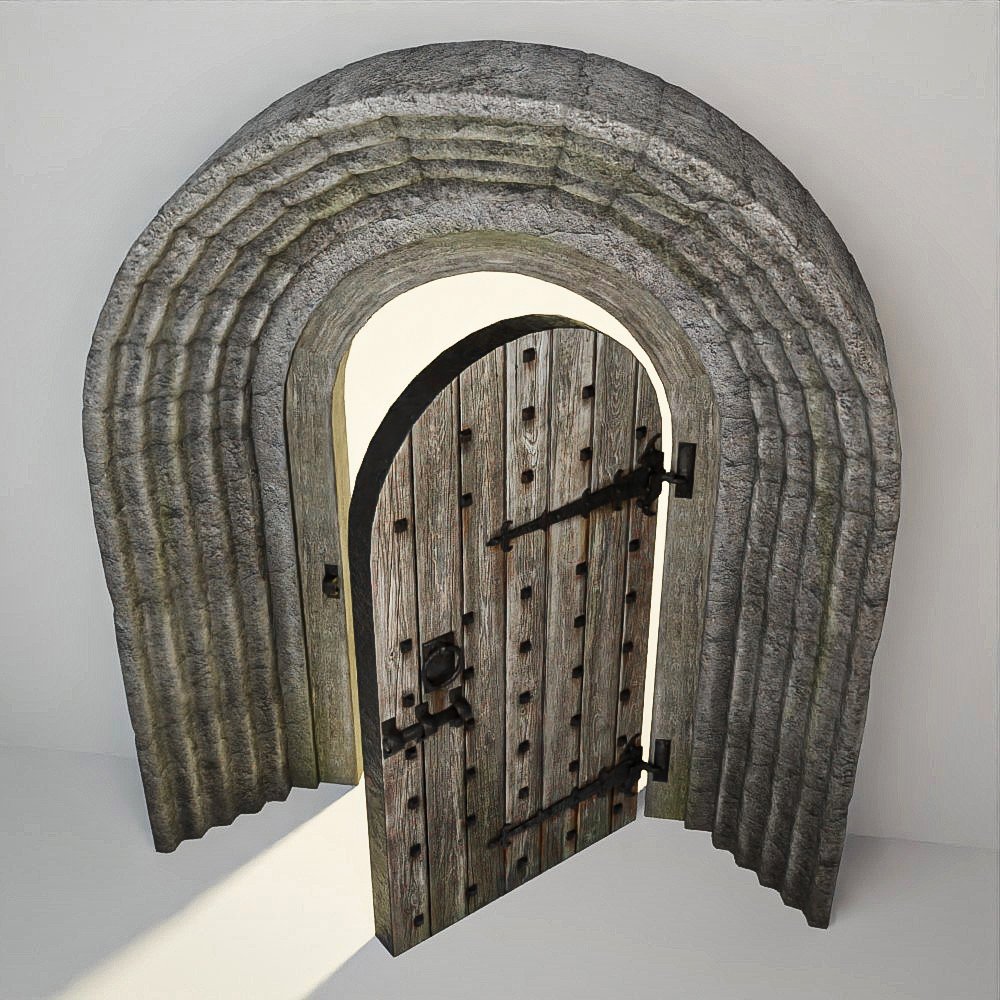 Medieval Norman Door 6 | Doors models | BlenderKit