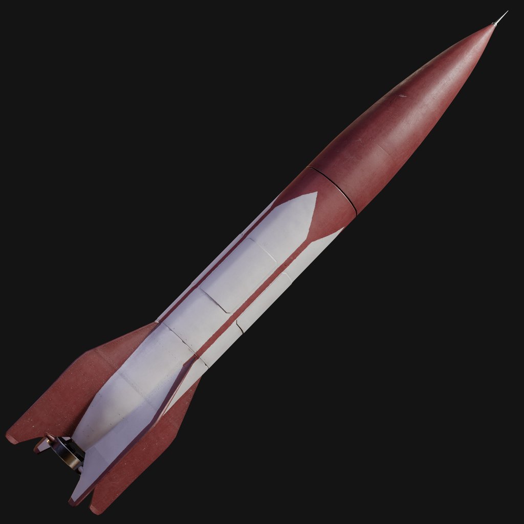 German Interwar A5 Rocket Painted | FREE Spacecraft models | BlenderKit