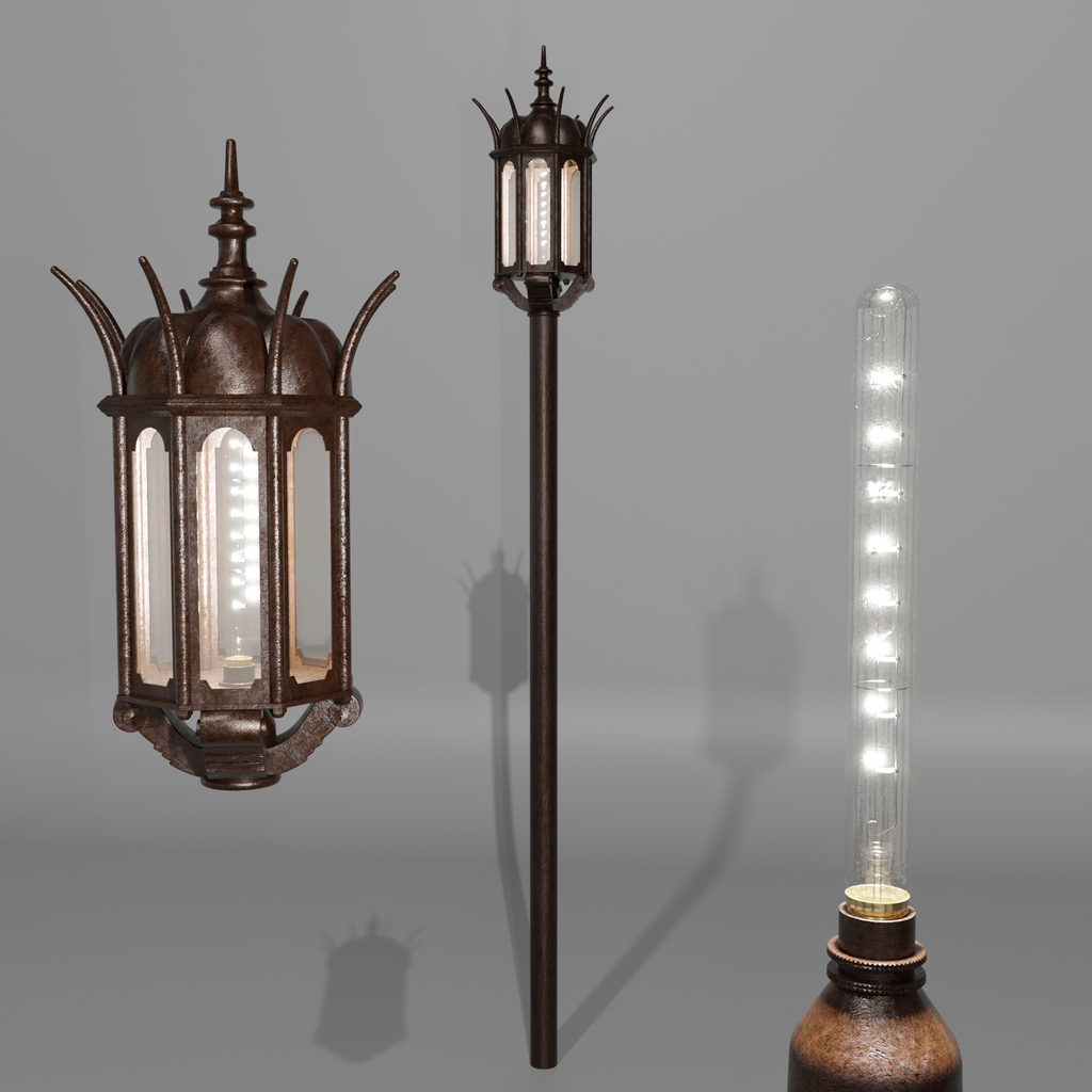 Lamp AL1593 on a lamp post | FREE Outdoor Lights models | BlenderKit