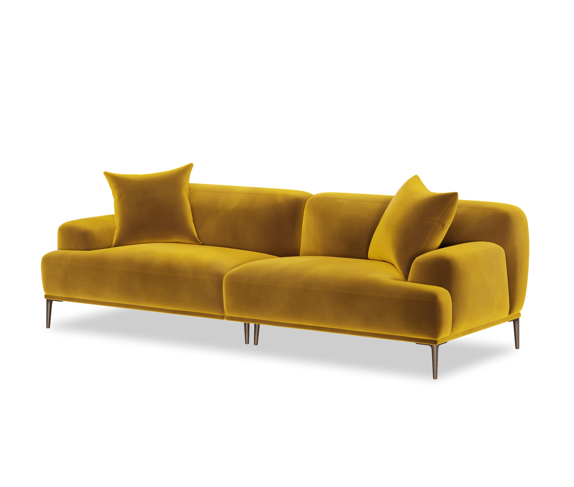 Abisko Plush Yarrow Gold Sofa | FREE Sofas models | BlenderKit