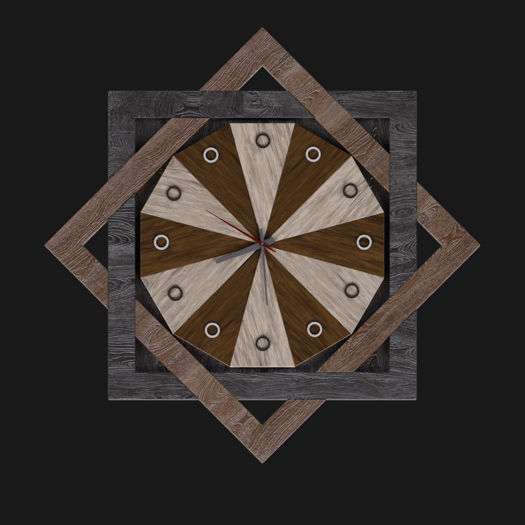 Wooden wall clock | FREE Commercial Buildings models | BlenderKit