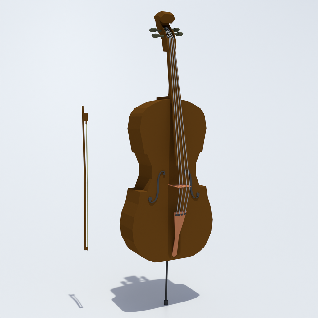 Low Poly Cello | Musical Instruments models | BlenderKit