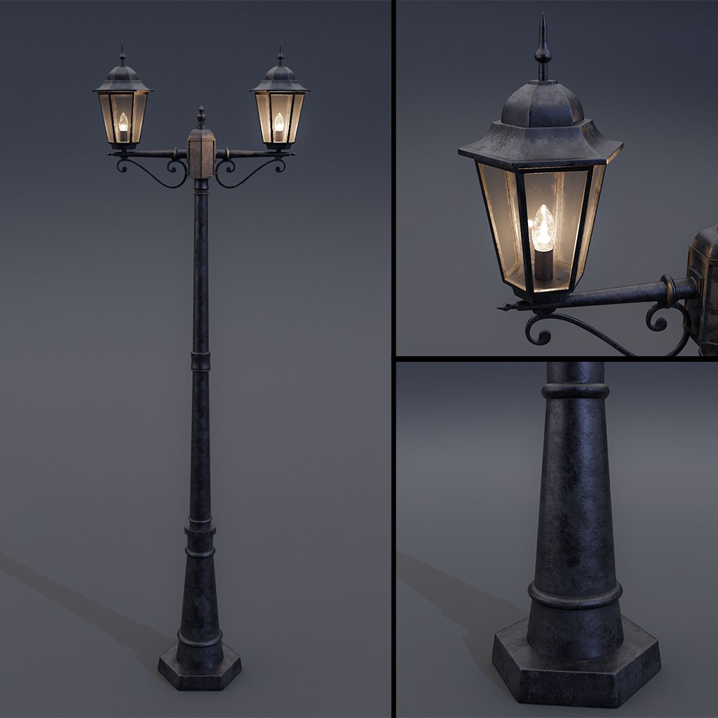 BlenderKit | Download the Classic Lamp Post model