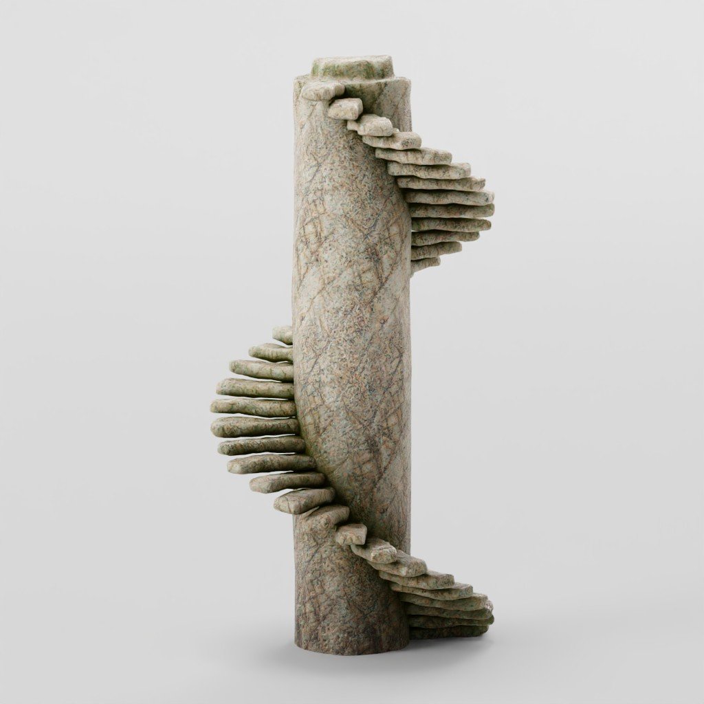 Spiral Stone Staircase | Stairs models | BlenderKit