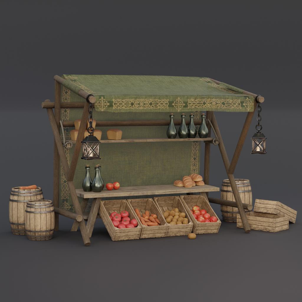 Low Poly Street Pack | FREE Architectural Scenes models | BlenderKit