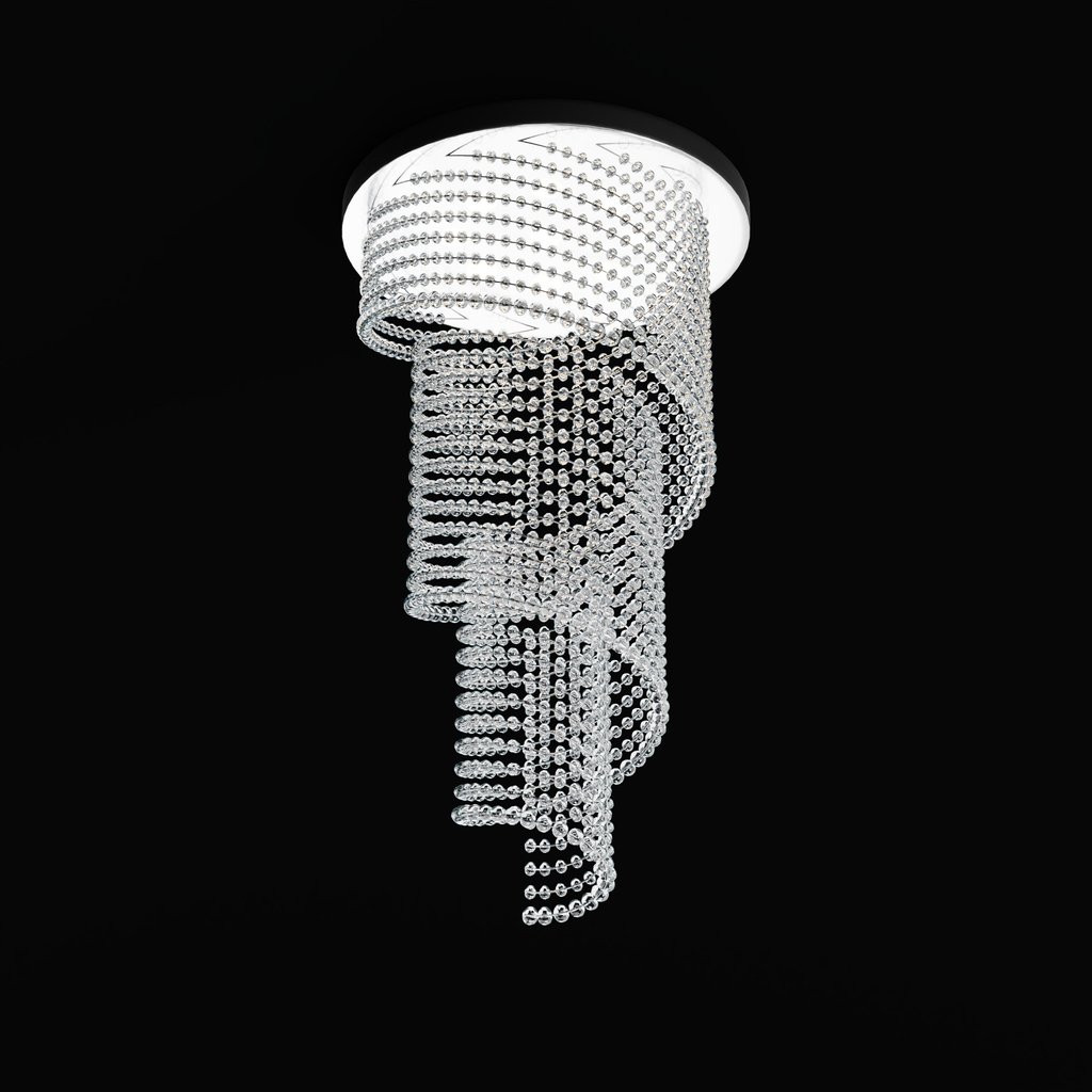 Spiral Crystal Cascade Chandelier | Ceiling Lights models | BlenderKit