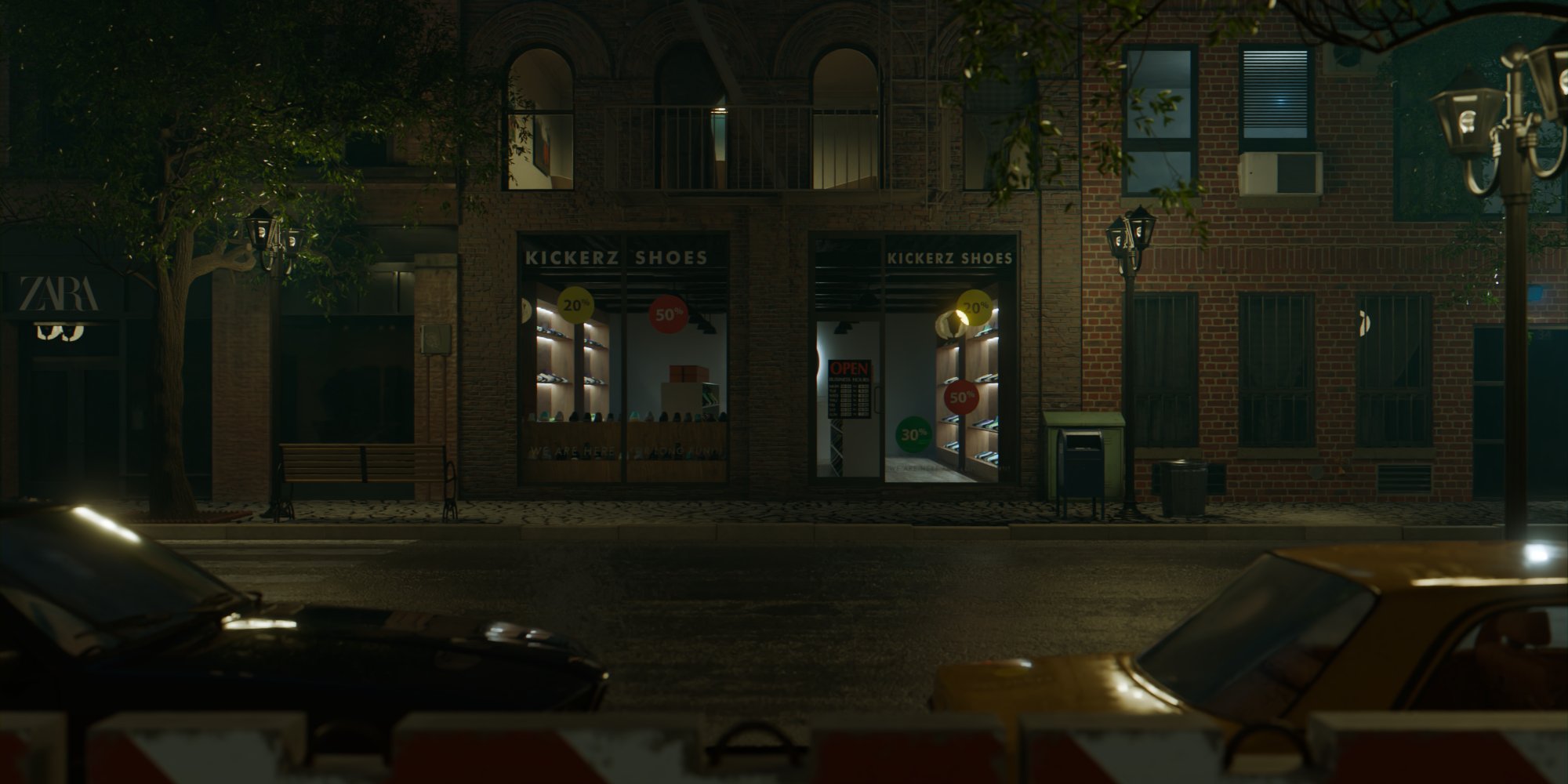 Late night in street | Urban scenes | BlenderKit