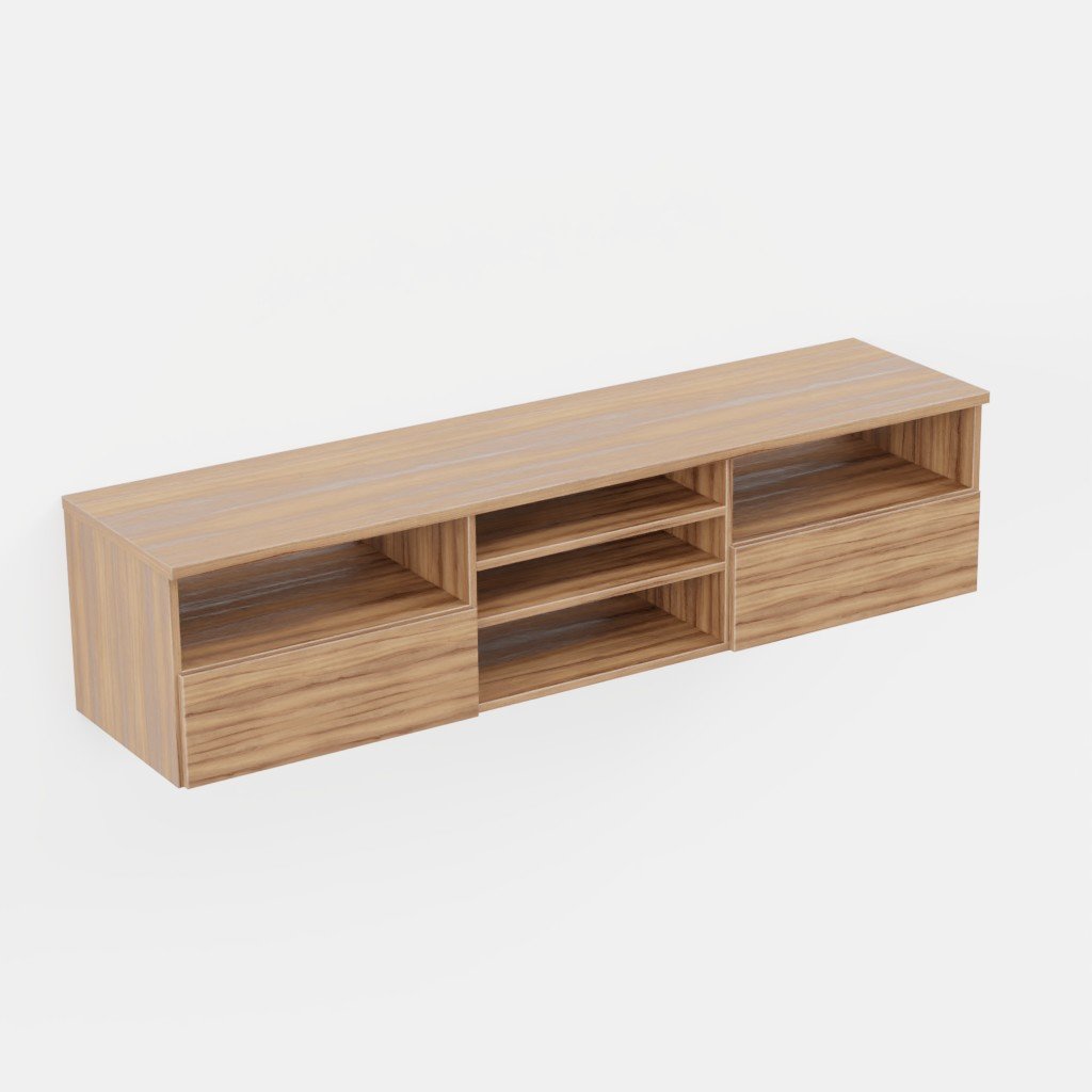 TV console walnut | 3D Console models | BlenderKit