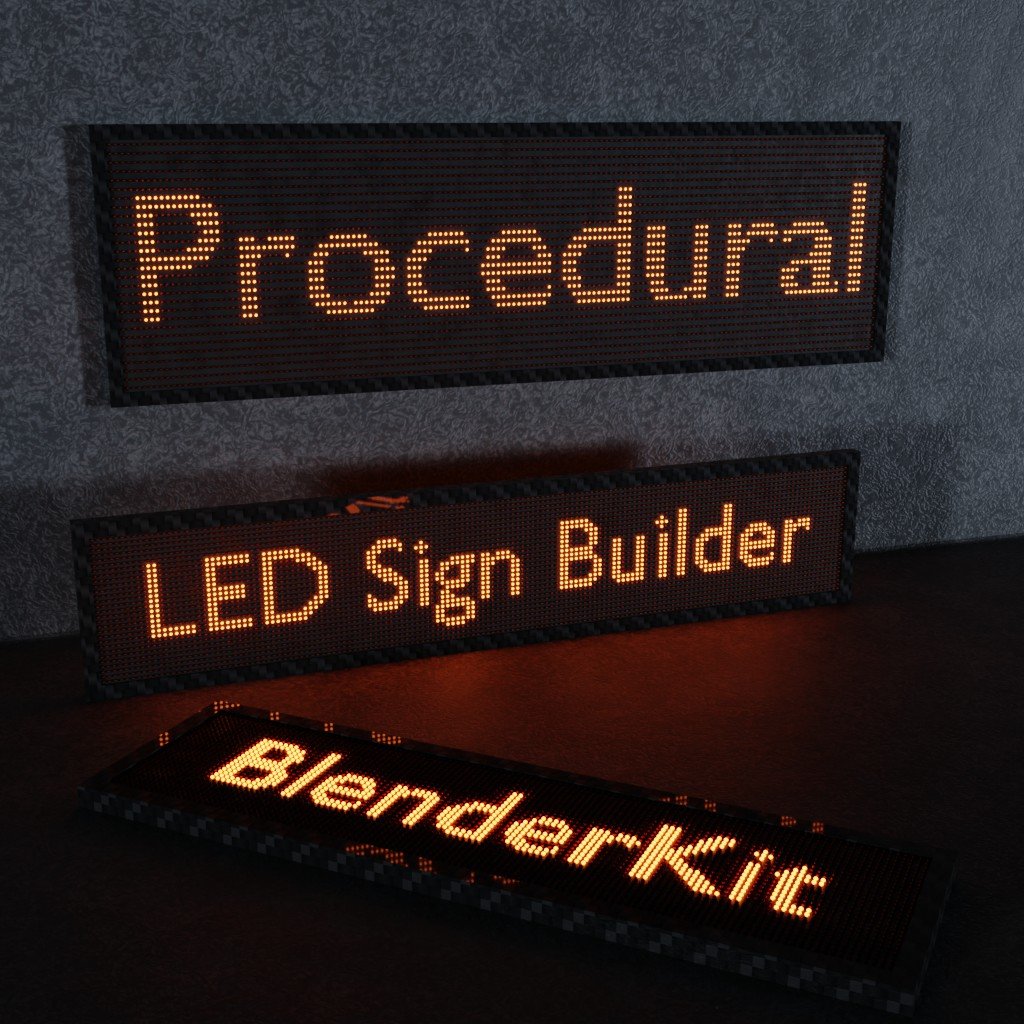 LED Sign Generator | FREE Edit / Object mode Node Groups | BlenderKit