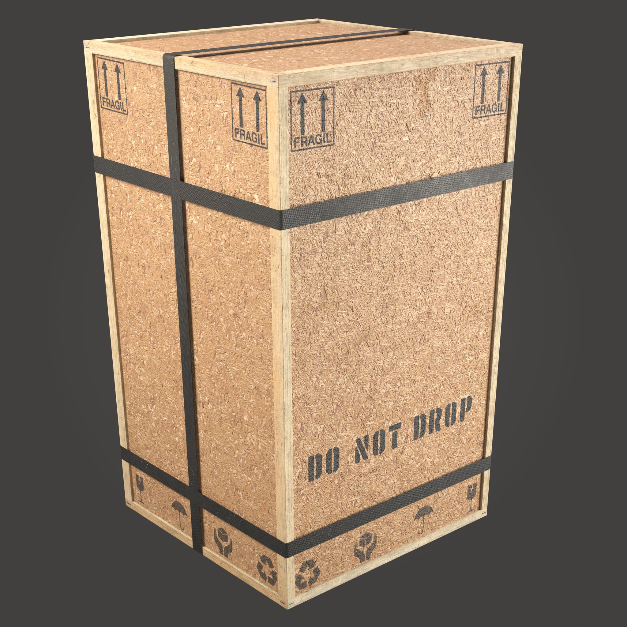 Chipboard cargo box | Containers models | BlenderKit