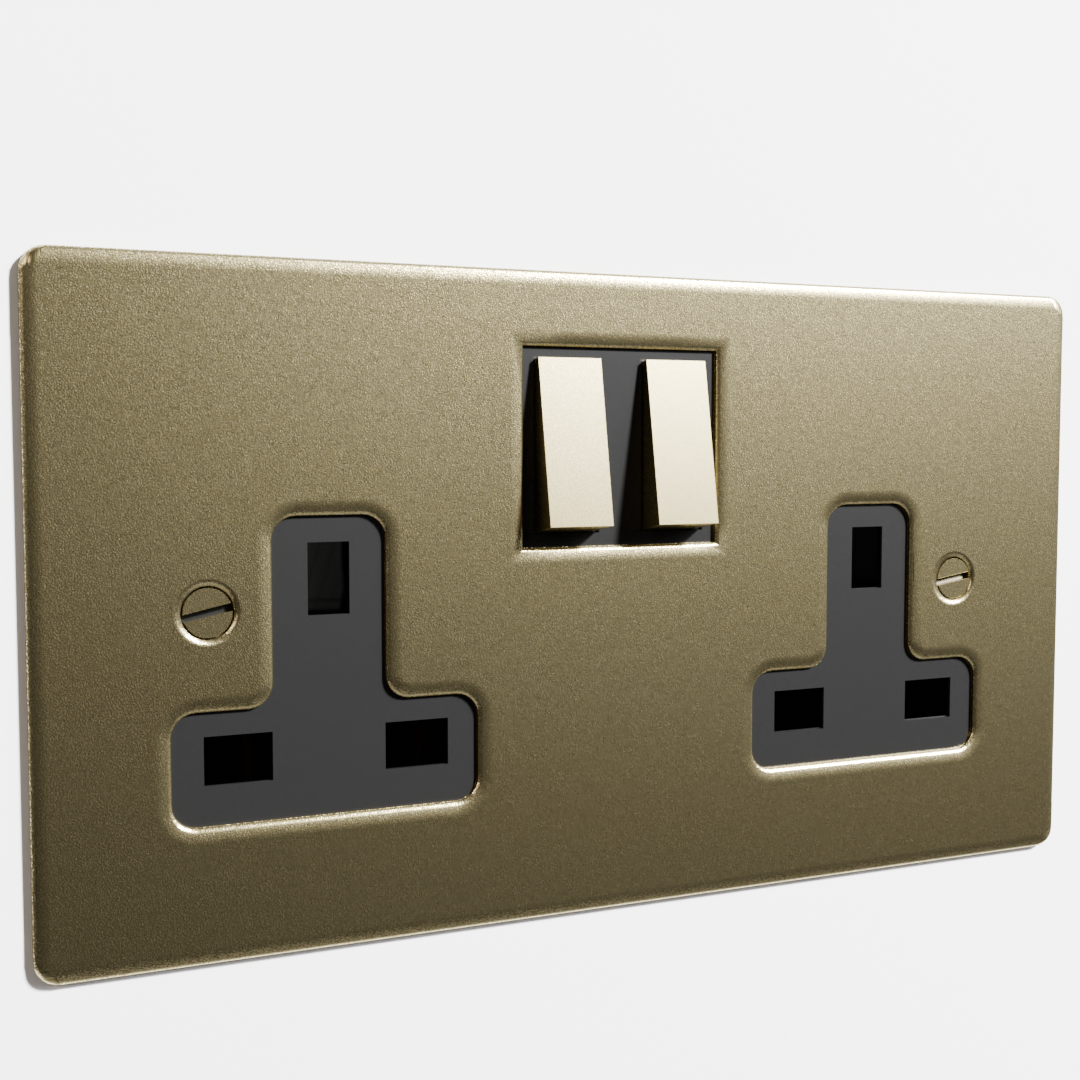 Brass Double Socket UK | Home Appliances models | BlenderKit
