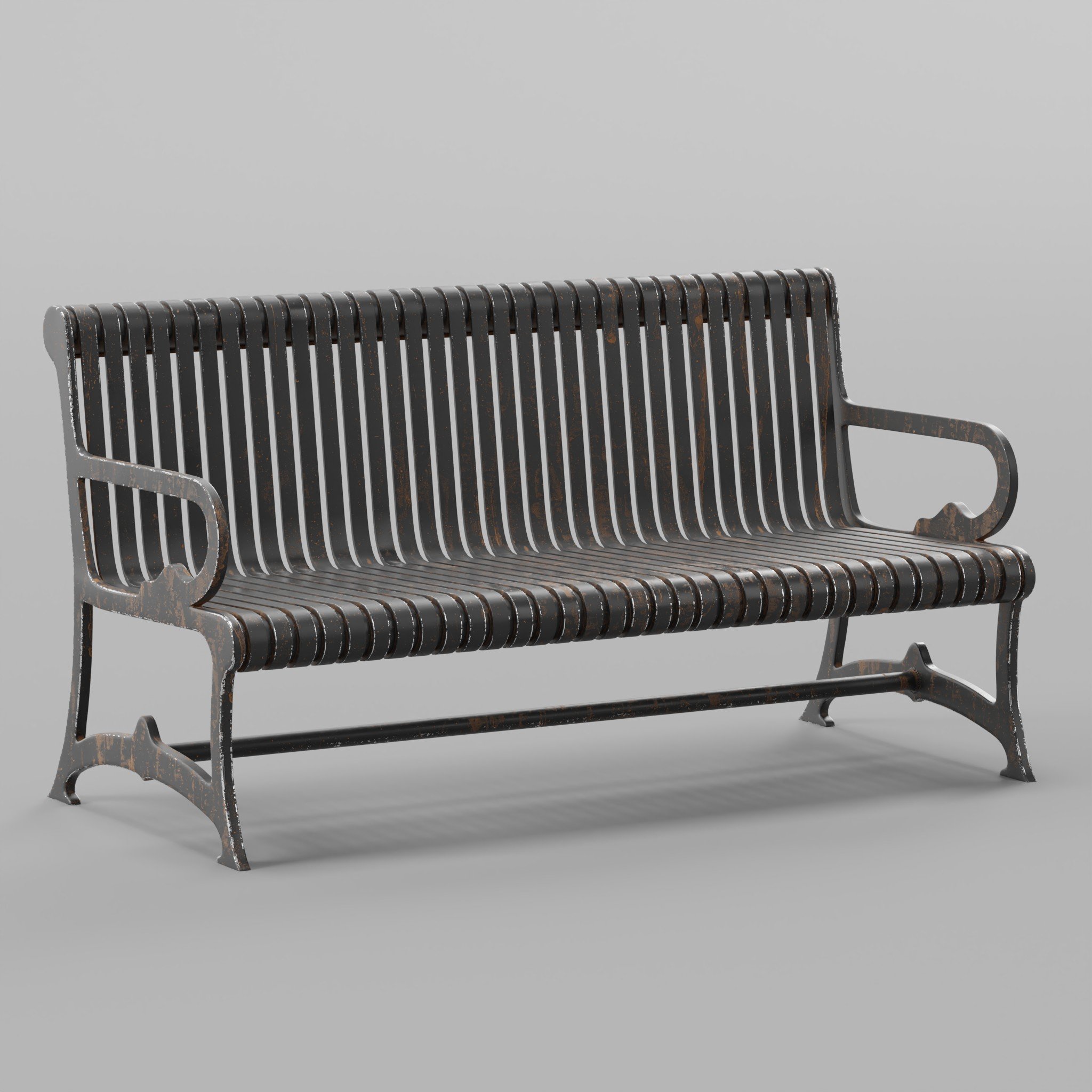 Worn park bench | FREE Benches models | BlenderKit