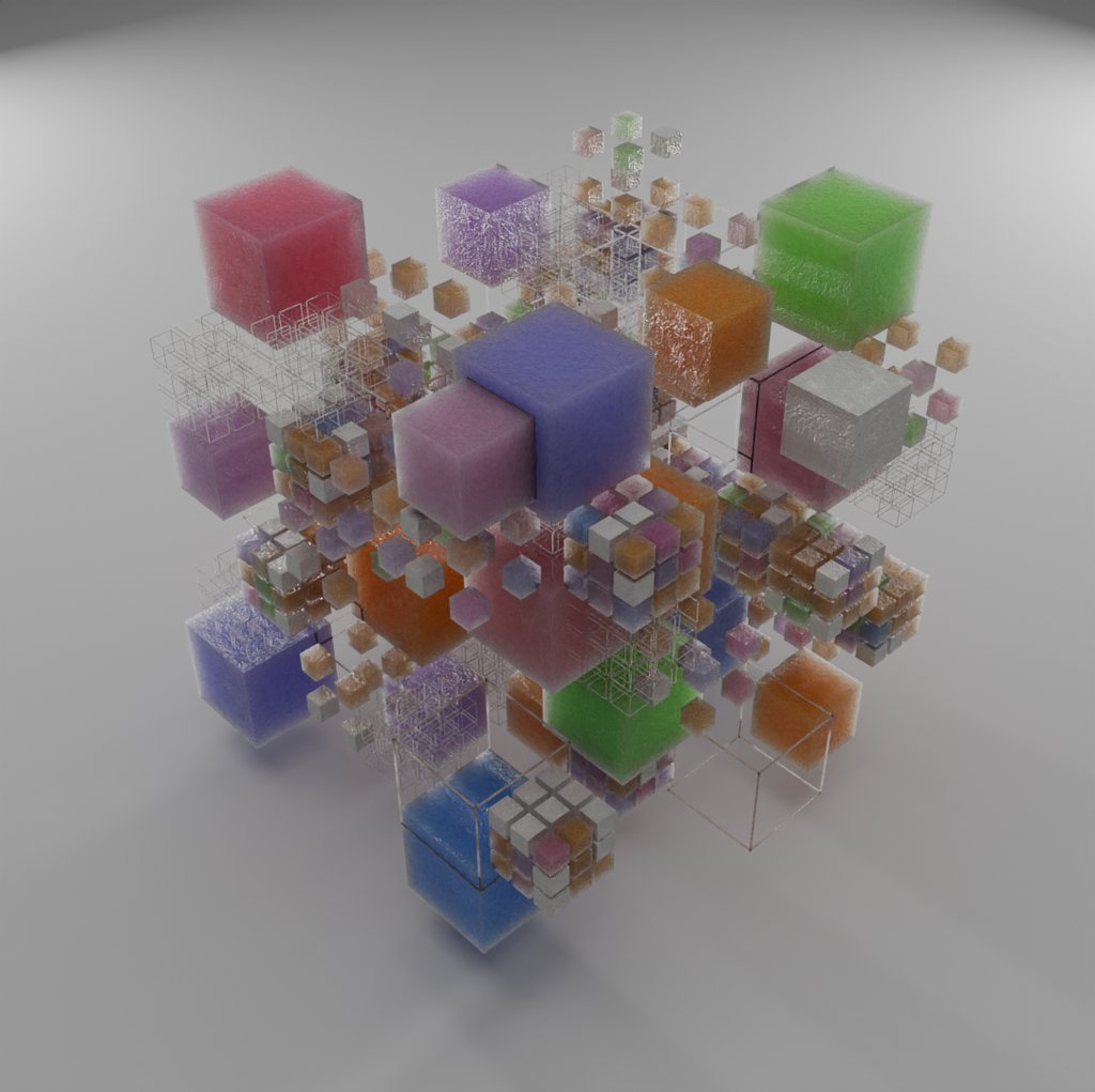 Many cubes | Abstract scenes | BlenderKit
