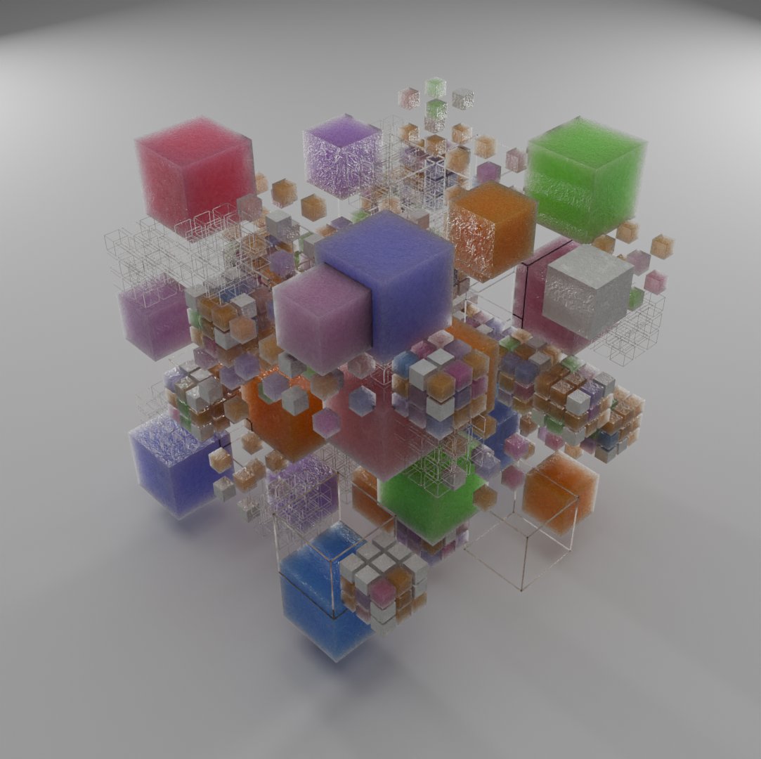 Many cubes | Abstract scenes | BlenderKit