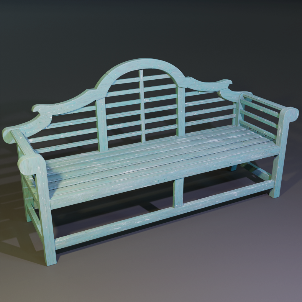 Safavieh Kamran Garden Bench | Outdoor Furniture models | BlenderKit