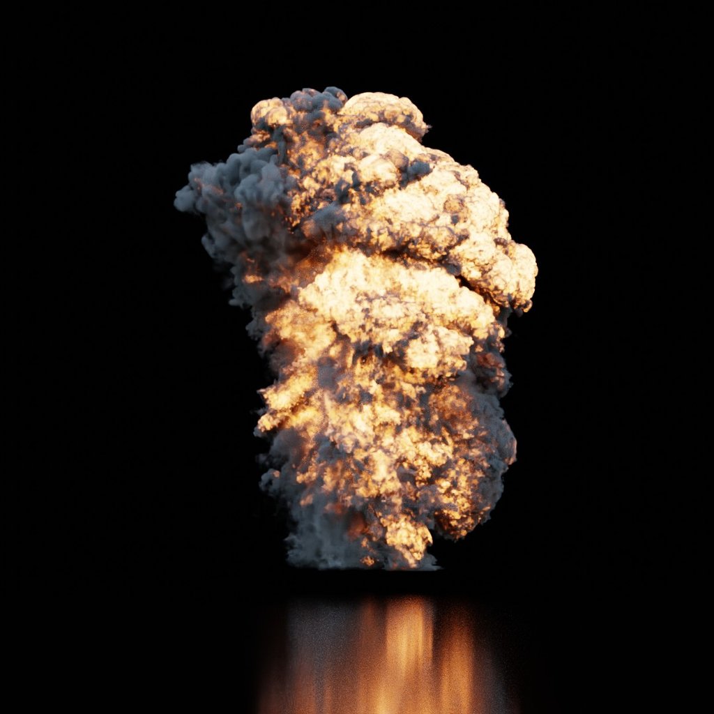 Aerial Explosion Static | FREE Simulations models | BlenderKit