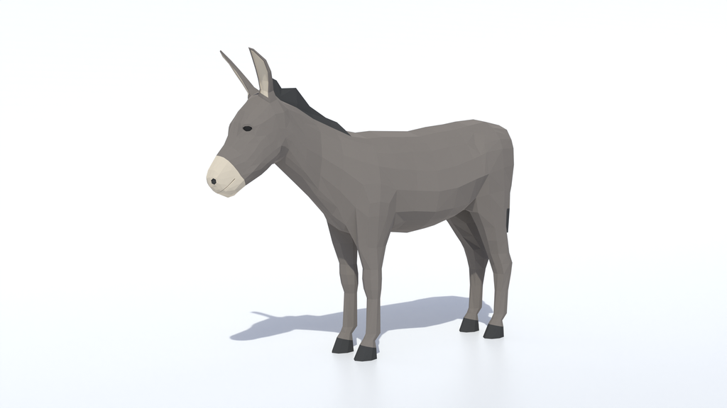 Low Poly Donkey | Mammals models | BlenderKit