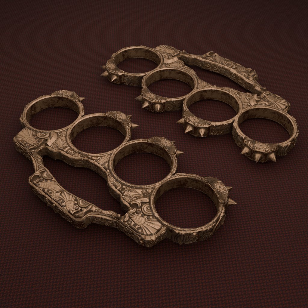 Bronze Spiked Knuckles | FREE Weapons & Armors models | BlenderKit