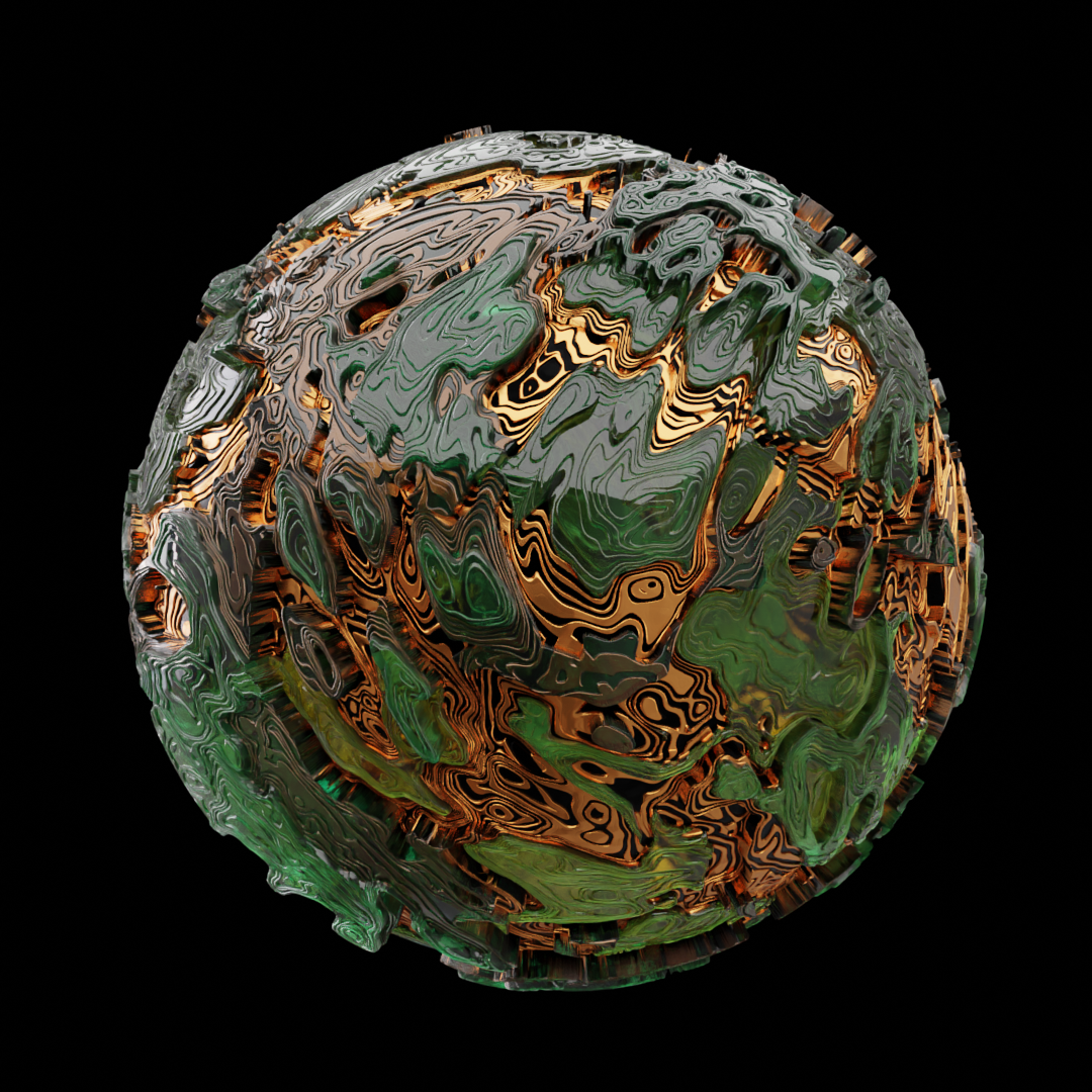 Procedural Abstract Jade & Gold | FREE ornaments materials | BlenderKit