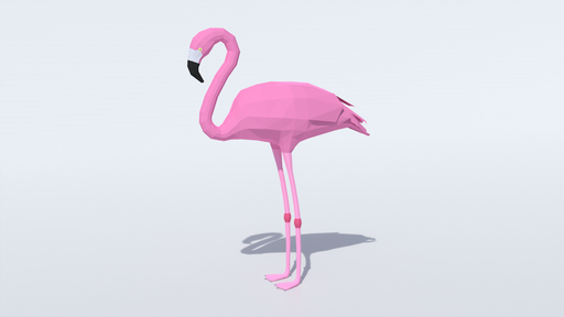 Low Poly Flamingo | Birds models | BlenderKit