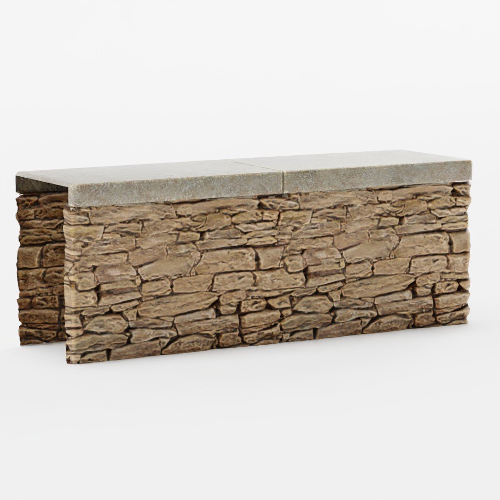 Wall Section | Stone Panels models | BlenderKit