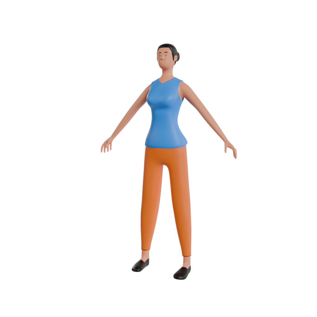 Simple Women Stylized Character | Women models | BlenderKit