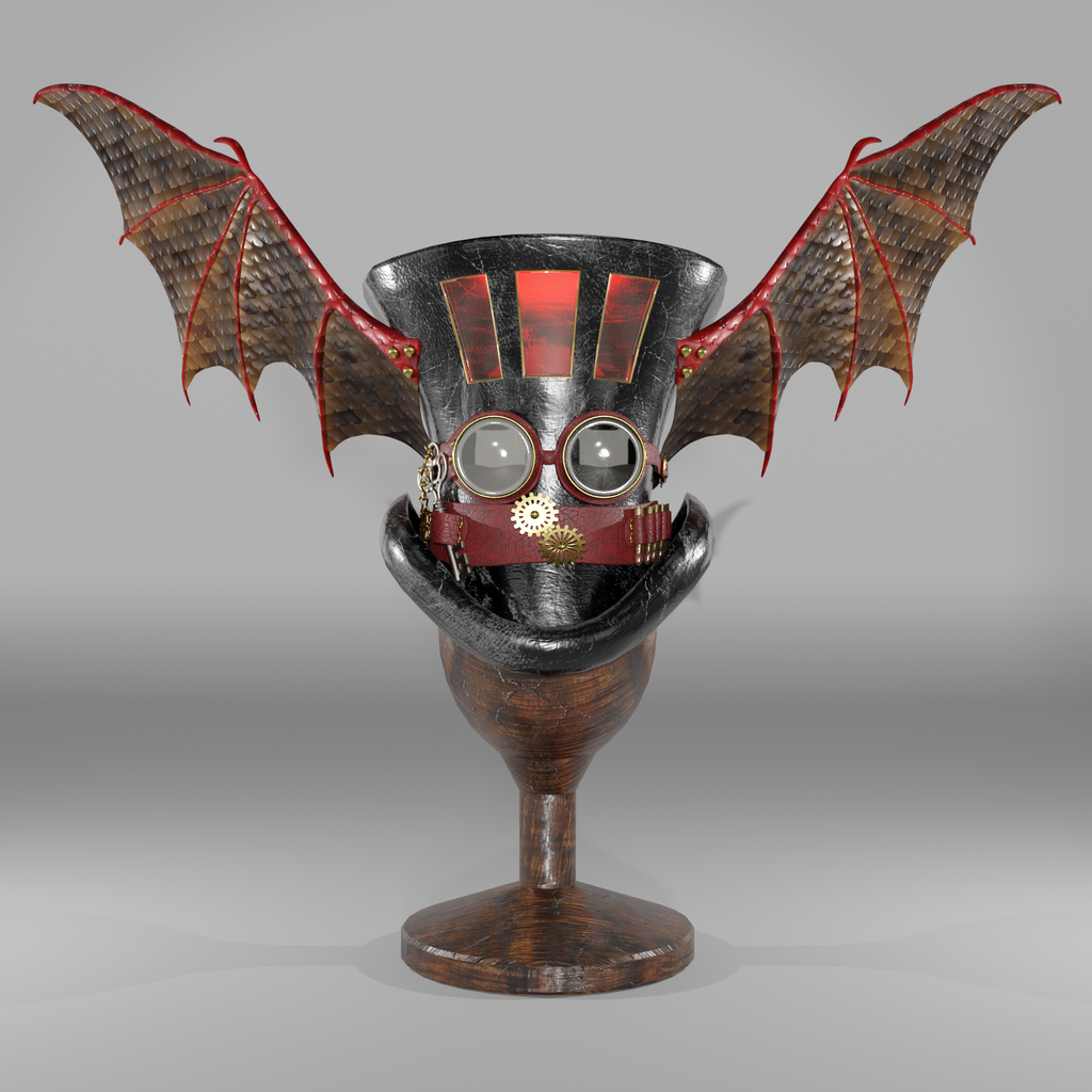 Eccentric Steampunk Aero Alchemist Hat | FREE Headwear models | BlenderKit