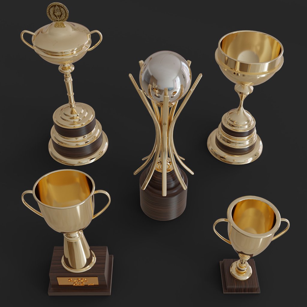 Trophys Set | Decoration Sets models | BlenderKit