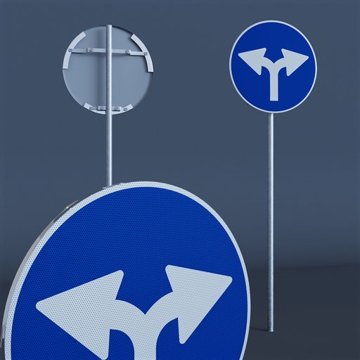 Two arrow road sign | FREE Signs models | BlenderKit