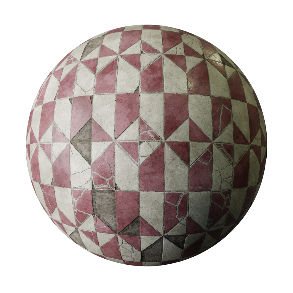 Damaged red tiles | FREE tiles materials | BlenderKit