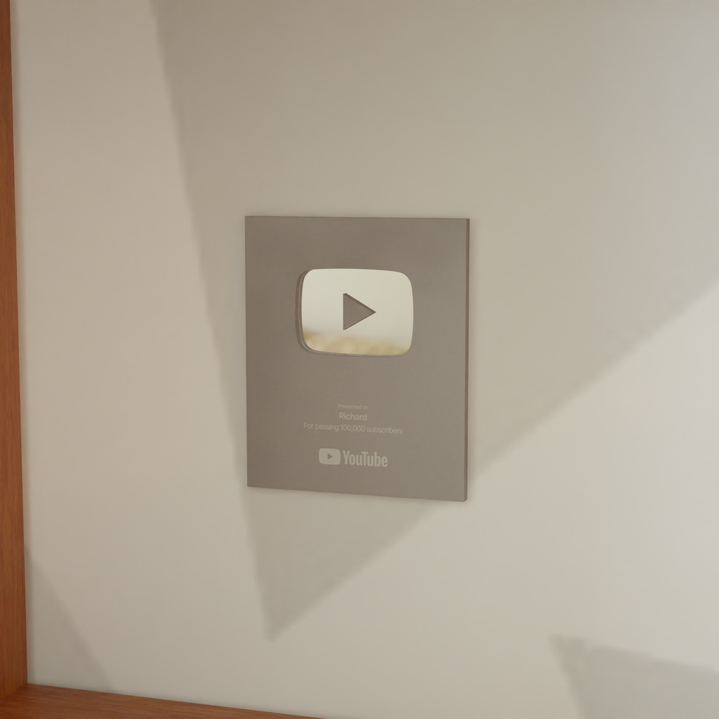 Silver YouTube Button | FREE Decorative Pictures models | BlenderKit