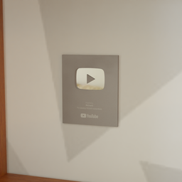 Silver YouTube Button | FREE Decorative Pictures models | BlenderKit